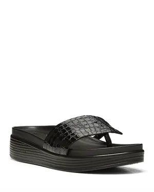 DONALD PLINER Fifi Platform Wedge Sandals - Black Croc