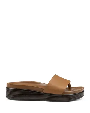 DONALD PLINER Fifi Platform Wedge Sandals - Saddle