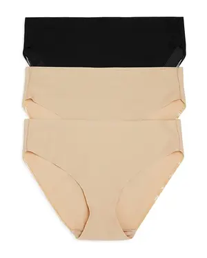 TC FINE INTIMATES Micro Hipsters, Set Of 3 - Deep Black/warm Beige