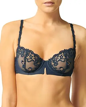 Simone Perele Saga Lace Mesh Demi Bra Endless Blue