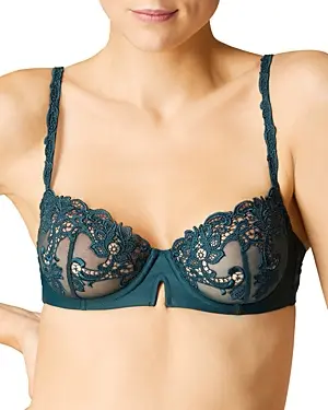 Simone Perele Saga Lace Mesh Demi Bra Peacock