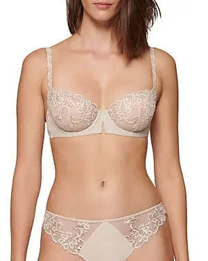 Simone Perele Saga Lace Mesh Demi Bra Topaz Beige