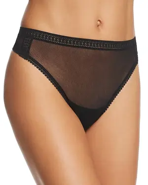ON GOSSAMER High-cut Thong - Black