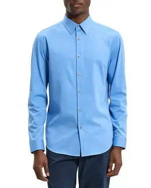 Theory Sylvain Structure Knit Shirt - Crisp Blue