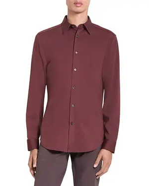 Theory Sylvain Structure Knit Shirt - Deep Auburn