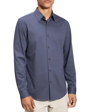 Theory Sylvain Shirt In Structure Knit Finch