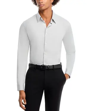 Theory Sylvain Shirt In Structure Knit Fog