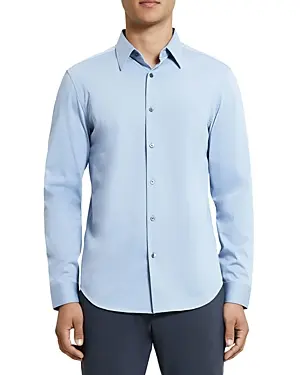 Theory Sylvain Shirt In Structure Knit Heron