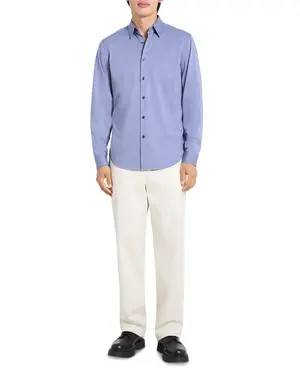 Theory Sylvain Structure Knit Shirt - Light Dusk Blue