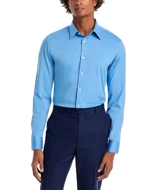 Theory Sylvain Shirt In Structure Knit Powder Blue