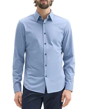 Theory Sylvain Shirt In Structure Knit Rainstorm