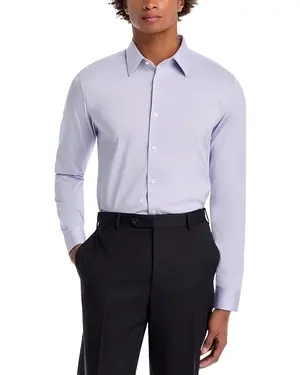 Theory Sylvain Shirt In Structure Knit Soft Iris