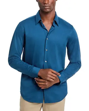 Theory Sylvain Shirt In Structure Knit Twilight
