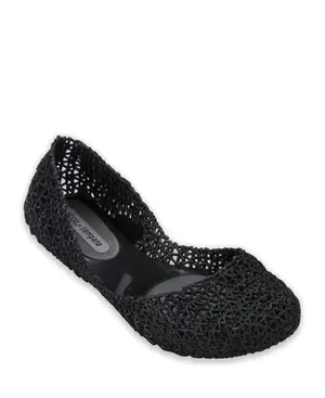 Melissa Camppap Vii Slip On Flats - Black Glitter
