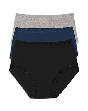 Natori Bliss Full Briefs, Set Of 3 Heather Grey/cruise/black