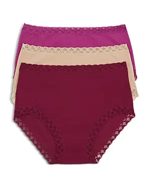 Natori Bliss Full Briefs, Set Of 3 Mulberry/sandcastle/port