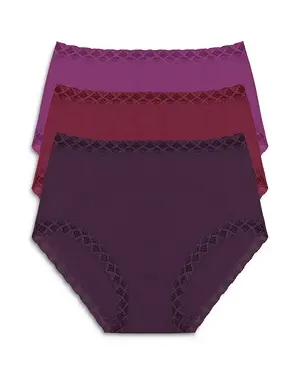 Natori Bliss Full Briefs, Set Of 3 Verbena/dark Cherry/grape