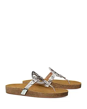 Tory Burch Miller Cloud Sandals Silver