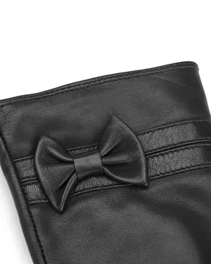 ROYCE NEW YORK Lambskin Leather Tech Gloves - Black