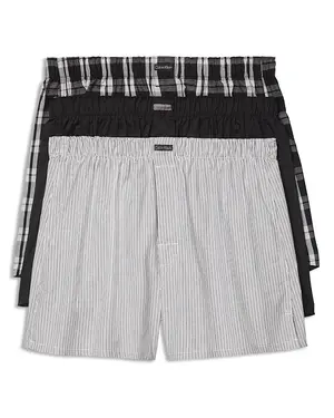Calvin Klein Traditional Boxers, Pack Of 3 - Gray/black