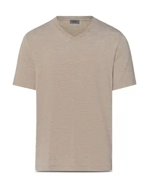 Hanro Lounge V-neck Tee - Hazelnut