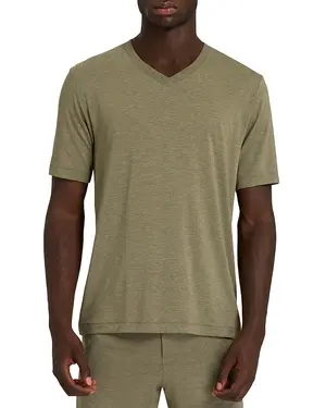 Hanro Lounge V-neck Tee Moss Melange