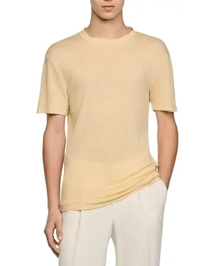 Sandro Clash Linen Tee - Butter Cream