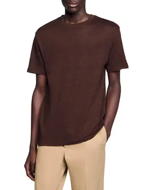Sandro Clash Linen Tee Moka