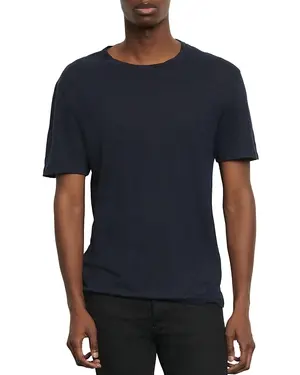 Sandro Clash Linen Tee - Navy Blue
