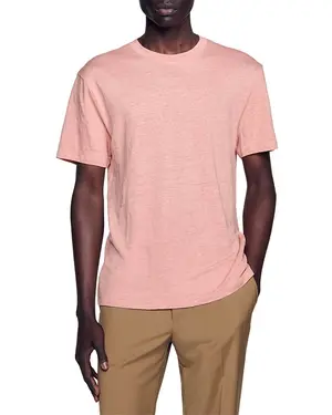 Sandro Clash Linen Tee Salmon