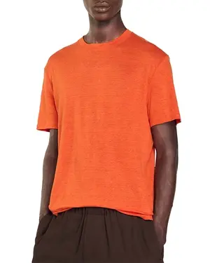 Sandro Clash Linen Tee Terracota