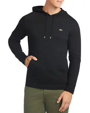 Lacoste Long-sleeve Hooded Tee - Black