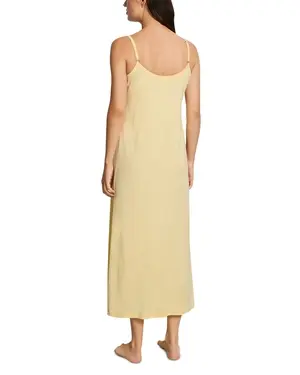 Hanro Juliet Pleated Long Spaghetti Gown - Vanilla Highlight