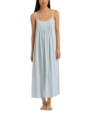 Hanro Juliet Pleated Long Spaghetti Gown Whispering