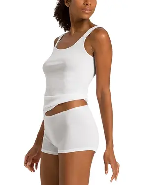 Hanro Cotton Seamless Scoop Neck Tank - White