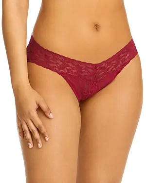 Hanky Panky Signature Lace Printed V-kini Cranberry