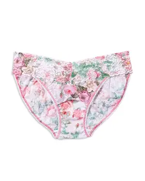 Hanky Panky Signature Lace Printed V-kini - Rococo Rose