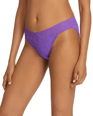 Hanky Panky Signature Lace Printed V-kini Vivacious Violet Purple