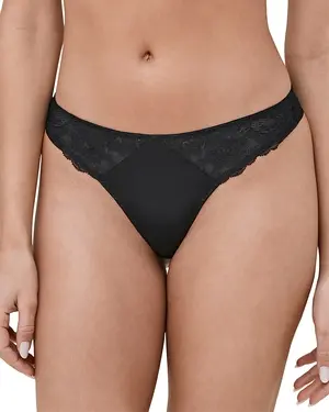 SKARLETT BLUE Minx Lace Front Thong - Black