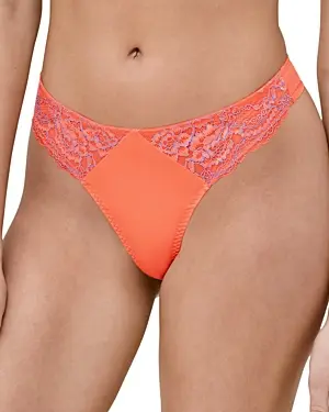 SKARLETT BLUE Minx Lace Front Thong Summer Coral/jubilee