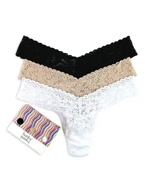 Hanky Panky HANKY PANKY Signature Lace Low Rise Thongs Black/white/nude