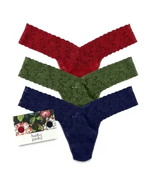 Hanky Panky Signature Lace Low Rise Thongs, Set Of 3 Fall