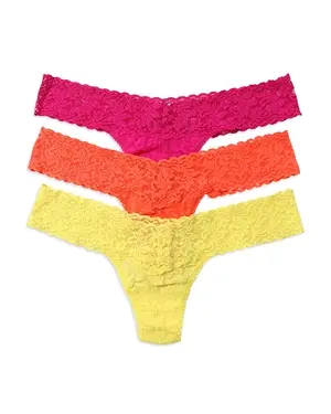 Hanky Panky Signature Lace Low Rise Thongs, Set Of 3 Pkol