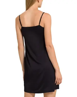 Hanro Satin Deluxe Slip Dress - Black