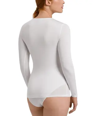 Hanro Cotton Long Sleeve Top - White