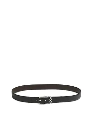 FERRAGAMO Gancini Keeper Reversible Belt - Black/brown
