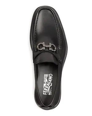 FERRAGAMO David Leather Loafers Wide - Black