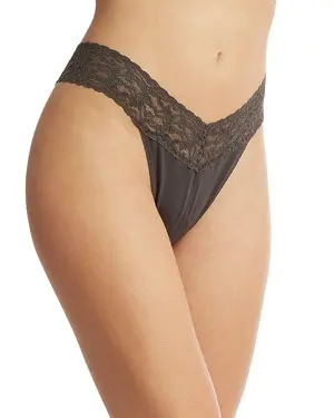 Hanky Panky Cotton With A Conscience Original-rise Thong Granite