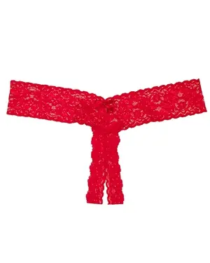 Hanky Panky After Midnight Signature Lace Open-panel Low-rise Thong Red