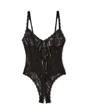 Hanky Panky After Midnight Signature Lace Open Panel Teddy Bodysuit